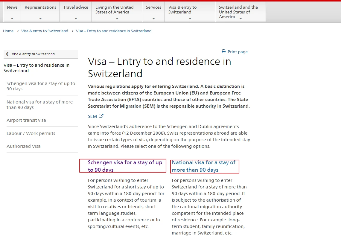 Swiss Embassy in Washington DC - Getting Swiss Visa from USA